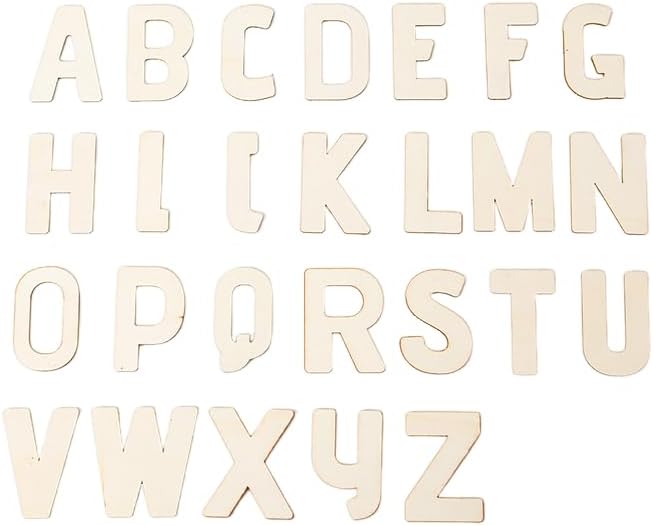 Amazon.com: 3 Inch 219 Pieces Wood Unfinished Letters Unpainted Wooden ...