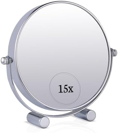 Amazon.com - MIRRORVANA 15X Magnifying Tabletop Mirror on Stand - Dual ...