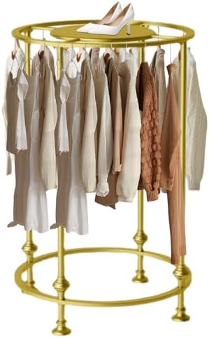 Amazon.com: AMSXNOO Rotatable Round Clothes Rack 2-tier Kids Clothing ...