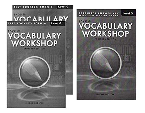 Vocabulary Workshop Test Booklet Form A,B Enriched Edition with Teacher ...