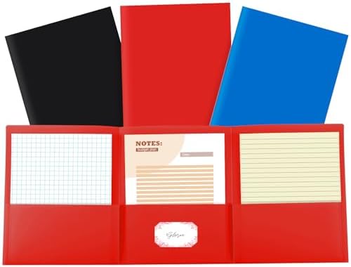 Amazon.com : Dunzoom 3 Pcs Tri Fold Folders with 3 Pockets 8.5 x 11 ...