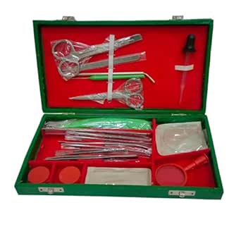 DESCO Omega Dissecting Kit of 19 instruments with wooden box : Amazon ...
