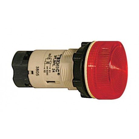 22mm Pilot Light, Plastic, 110VAC/VDC, LED, Red Lens/Red LED: Led ...