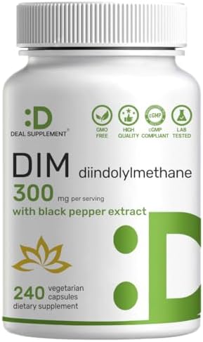 Amazon.com: DIM Supplement 300mg with Black Pepper, 240 Vegetarian Caps ...