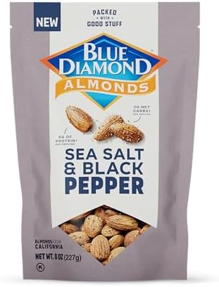 Amazon.com : Blue Diamond Almonds, Premium Sea Salt and Black Pepper ...
