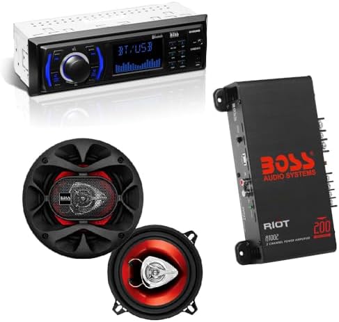 Amazon.com: BOSS Audio Systems Bluetooth Car Radio + 2 Channel ...