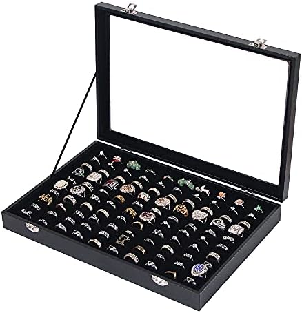 Amazon.com: Siveit Rings Organizer Tray 10 Slots Velvet Ring Display ...