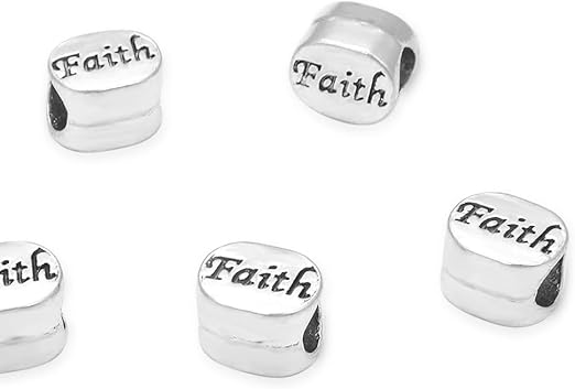 Amazon.com: 40pcs Faith Beads Large Hole Loose Bead (4.5mm Hole ...