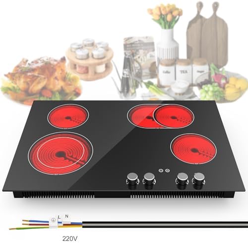 Amazon.com: Electric Cooktop 30 Inch, Electric Stove 4 Burner Built-in ...