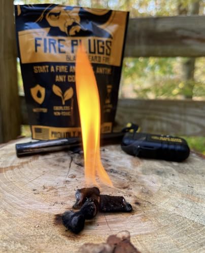 Black Beard Fire Plugs (50 Plugs) | 100% Weatherproof Fire Starter for ...