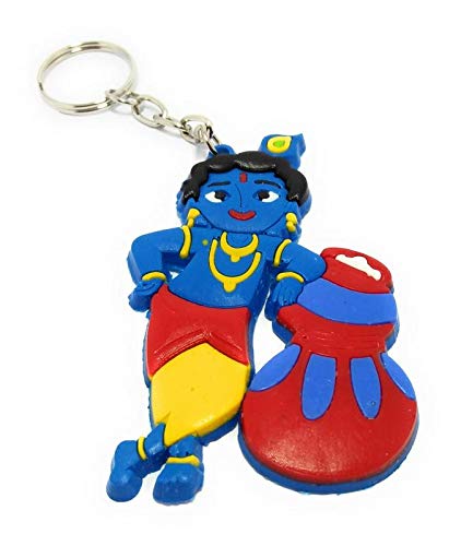 Key Era Single Sided Krishna Rubber Keychain (Multicolour) : Amazon.in ...