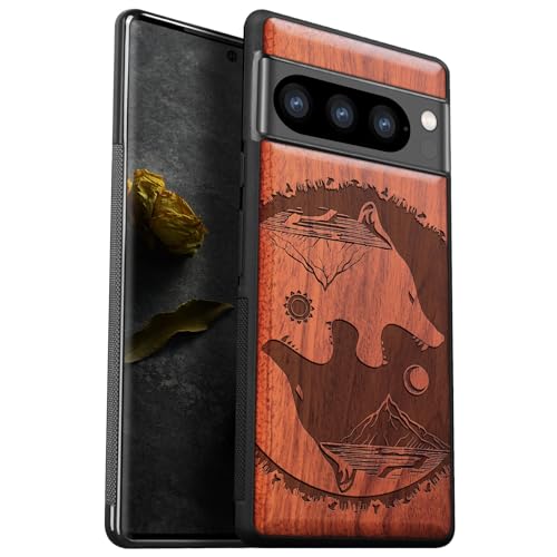 Carveit Wood Case for Pixel 8 Pro Case [Natural Wood & Black Soft TPU ...