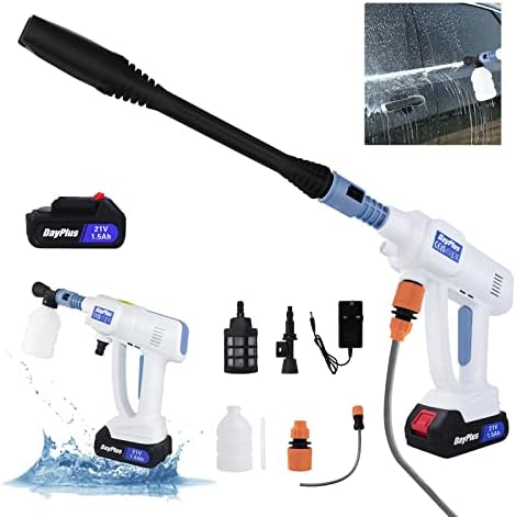 Cordless Pressure Washer, 60 Bar 6 in 1 nozzle Portable Pressure Washer ...