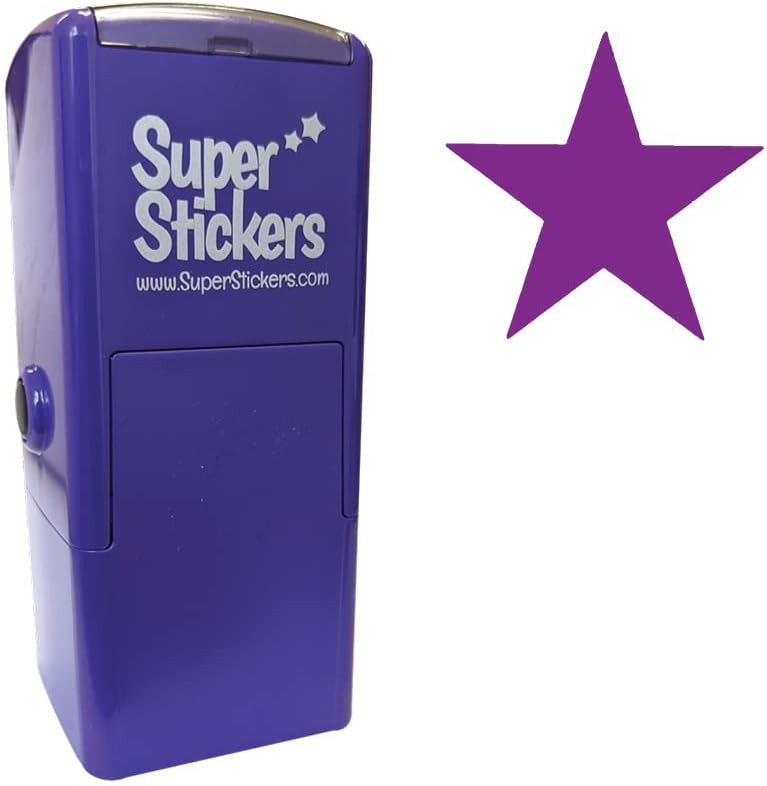 SuperStickers Pre Inked Star Stamp Self-Inking Star Teacher Stamp, 28mm ...
