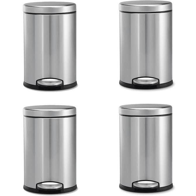 Ak international 7X10,5L Stainless steel Pedal Dustbin 4Set Car Dustbin ...