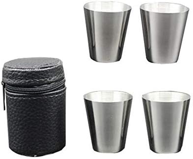 Amazon.com | STOBOK 6PCS 2 Ounce Shot Glasses Stainless Steel Shot Cups ...