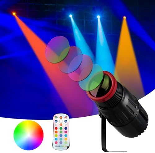 Amazon.com: Pinspot Light with Remote,18W manually focusable,16 Colors ...