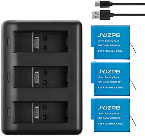 Amazon.com: JYJZPB 3 Pack HERO8 Battery and 3 Channels Battery Charger ...