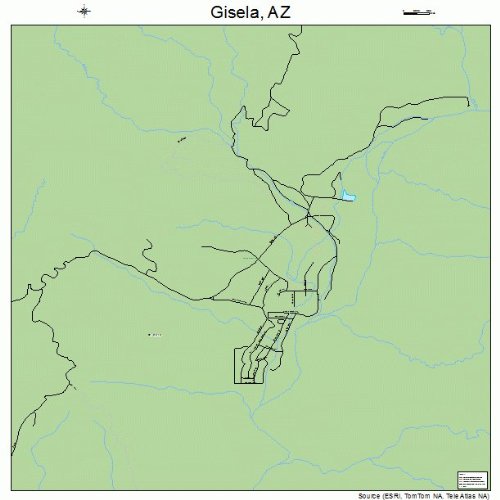Large Street & Road Map of Gisela, Arizona AZ - Printed poster size ...