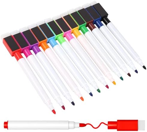 qijiefenCC 12 Pcs Feutre Tableau Blanc Effacable,Tableau Blanc ...