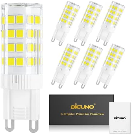 Jaenmsa G9 Halogen Light Bulbs, 12 Pack G9 Bulb 2 Pin Base JCD Type ...