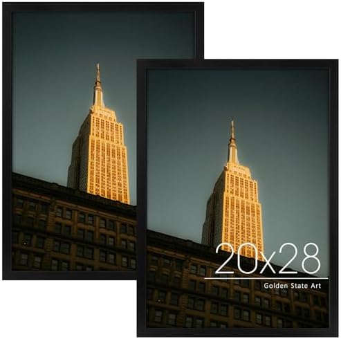 Amazon.com - Golden State Art, 20x28 Frame, Black Solid Wood with Real ...