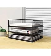 Amazon.com: A3 Stackable Paper Tray, 3 Tier Desk File Organizer ...