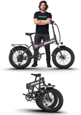 EMotorad Doodle Pro Fat-Tire Foldable Electric Mountain Bike – 250W ...