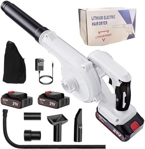 Amazon.co.jp: 新型ブロワー 充電式ブロアー 掃除機 機器の放熱 大風量 低振動 軽量 無段階風量調節 ガレージや工場内の清掃作業 ...