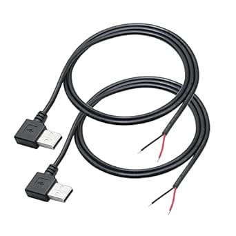 90 Degree USB 2.0 Male Plug 2 Pin Bare Wire,1M/3FT USB A Male 2Pin ...