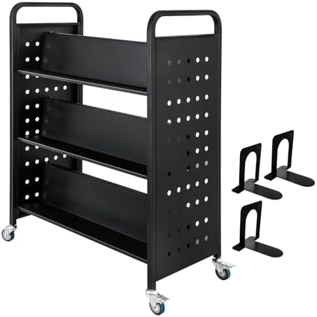 Amazon.com: Safco 6 Shelf Rolling Book Cart, Slanted Single Sided for ...