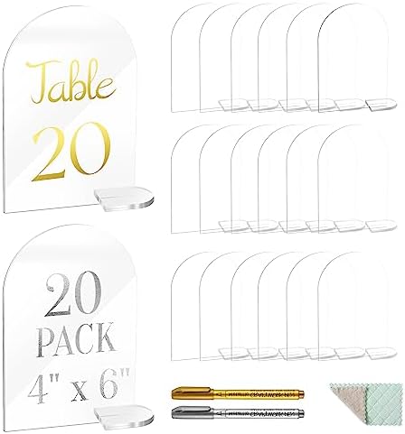 Amazon.com: Orptrm 20 Pack Clear Arch Acrylic Sign with Stand, 4 X 6 ...