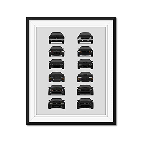 Amazon.com: Custom Car Posters History of Chevy Camaro Generations and ...