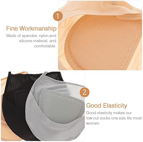 HEALLILY 3 Pairs No Show Sling Back Socks Ultra Low Cut Liner Socks ...
