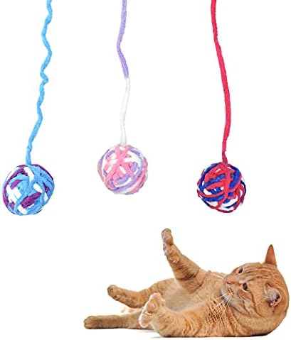 12 PCS Cat Toy Balls,Plastic Ball Cat Toys,Kitten Bell Ball,Lattice ...
