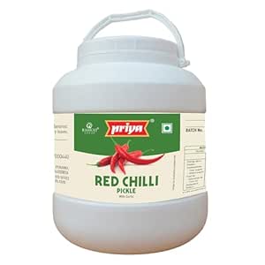 Priya Red Chilli Pickle with Garlic, 5kg - Authentic Telugu Style Achar ...