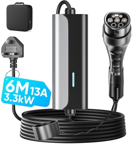 Zyncove EV Charger Cable Type 2 to 3 Pin Plug 6M, 13A Electric Car ...