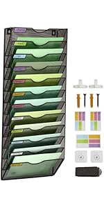 IOUGDSEC Porte Documents Mural, 9 Niveaux Porte-revues mural ...