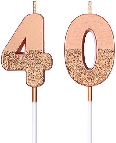 Amazon.com: 40th Birthday Candles, Number 40 Candles, Happy Birthday ...