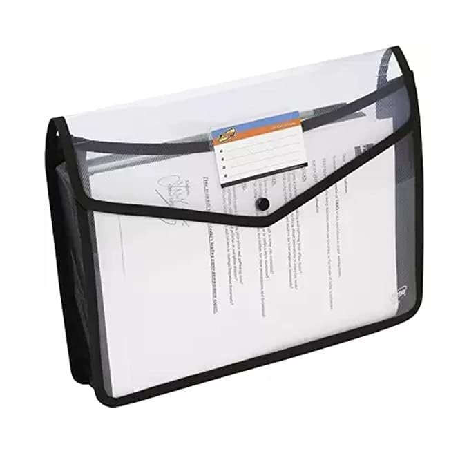 ECLET Transparent A4 Size Document File | Storage Bag with Snap Button ...