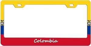 Amazon.com: Colombia License Plate Frame Car Accessories Yellow Blue ...