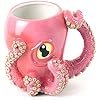 Amazon.com: GLDOGO 3D Pink Octopus Ceramic Mug,Novel Handmade Octopus ...