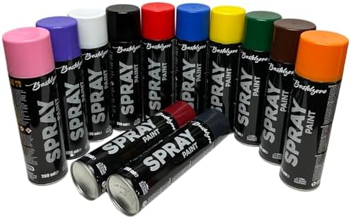 Spray Paint Set 12 Colors 200ml Each Quick Dry Graffiti Spray Cans for ...