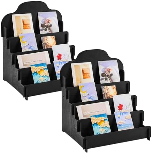 Amazon.com: Menkxi 4 Tier Acrylic Greeting Card Display Stand Portable ...