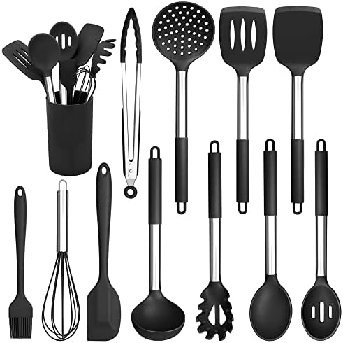 Herogo Kitchen Utensils Set, 12 Pieces Silicone Cooking Utensils with ...