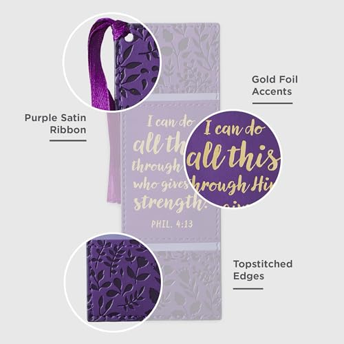Snapklik.com : Christian Art Gifts Faux Leather Bookmark I Can Do All ...