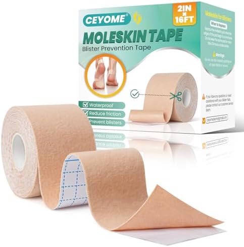 Amazon.com: Moleskin Tape - 2in x 16ft - Blister Prevention Tape Mole ...