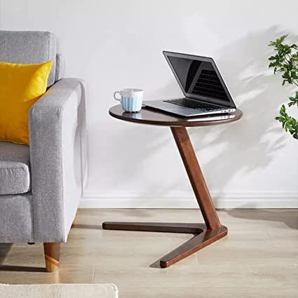 RESHUZ Wooden Round L Shape Laptop Table Antique Modern Design End ...