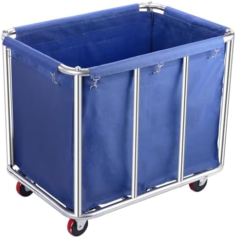 Amazon.com: Laundry Cart with Wheels, 400L Capacity Commercial Laundry ...