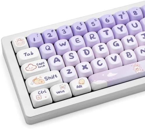 Amazon.com: TIMSEKER 136 Keys Purple MOA Profile Keycaps, Dye Sub PBT ...
